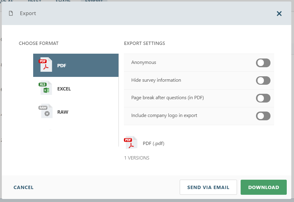 Export Your Report As Excel Or PDF New Support Center Netigate